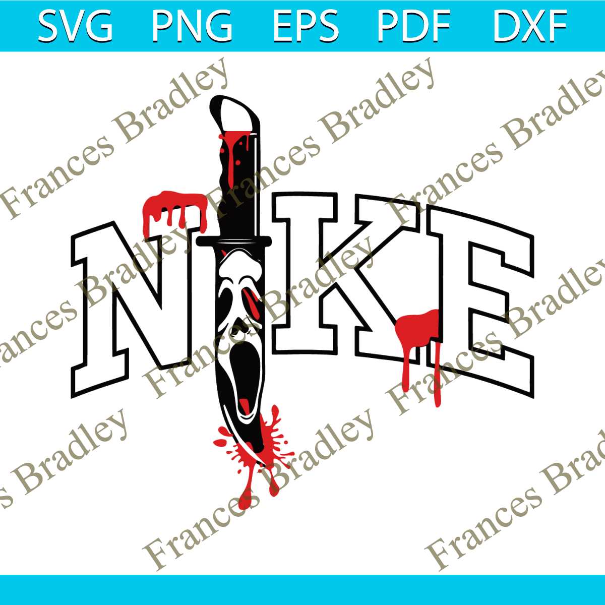 Horror Movie Character Ghostface Scream Knife Nike Logo SVG | Inspire ...