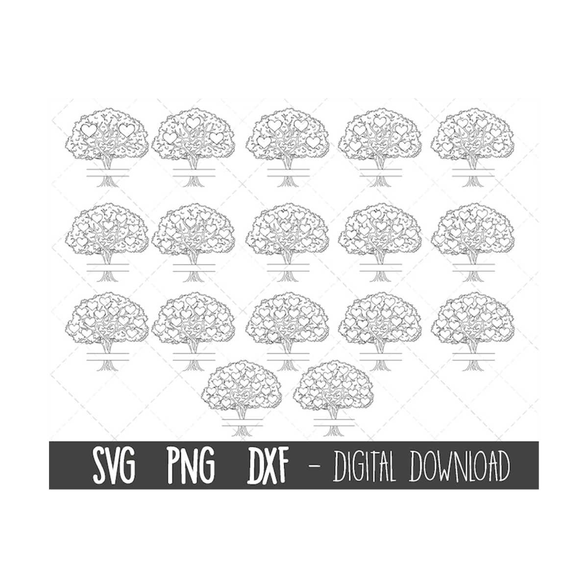 Family tree SVG, Family split name frame svg, family clipart | Inspire ...