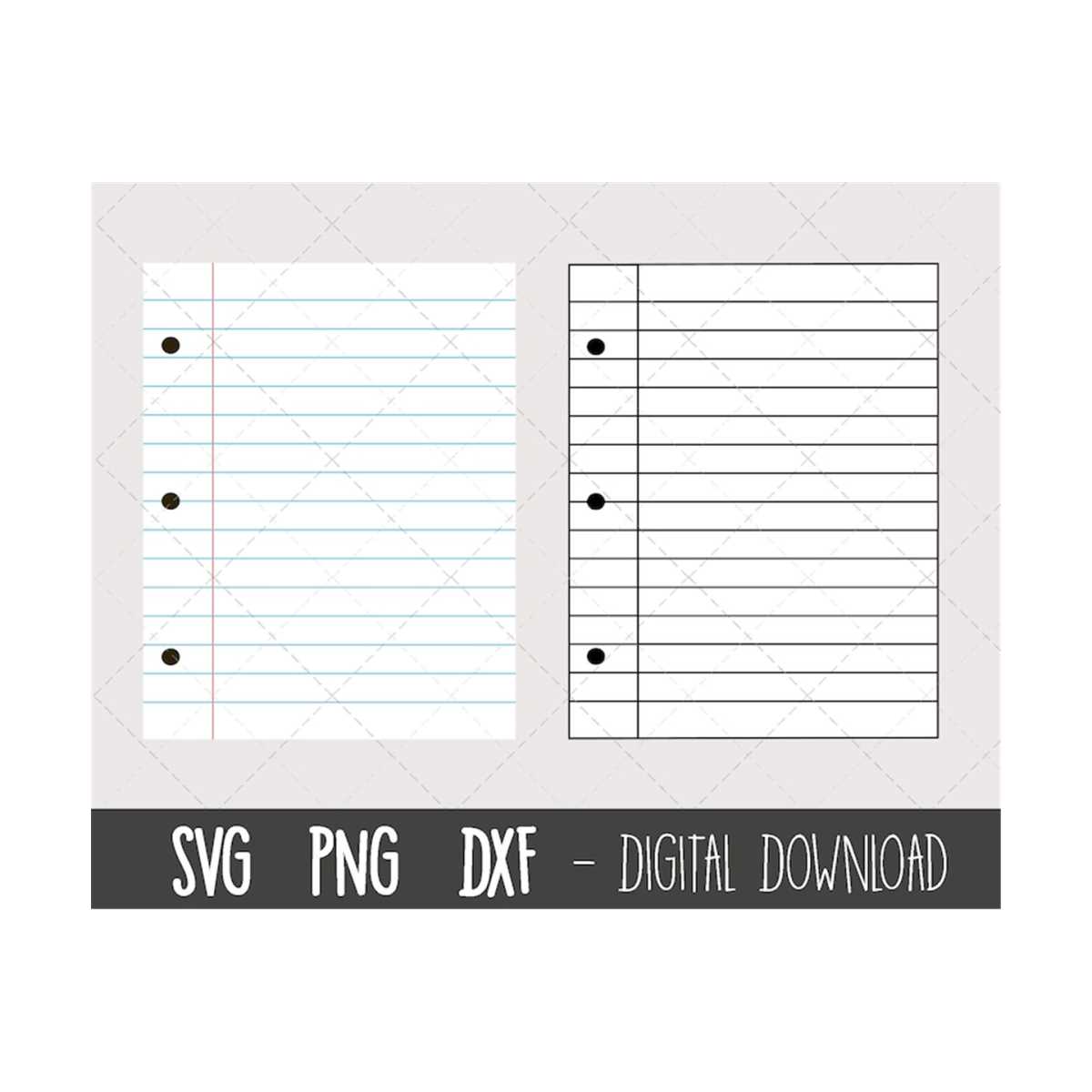 Lined notebook paper SVG bundle, school paper svg, school cl - Inspire ...