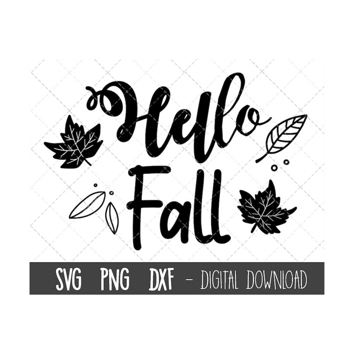 Hello Fall leaves svg, hello fall svg, fall svg, leaves svg, | Inspire ...