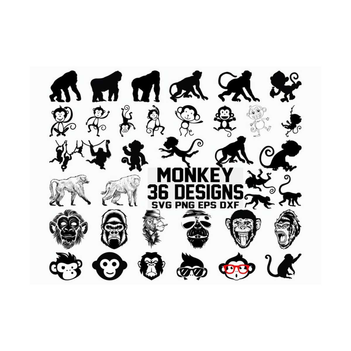 Monkey SVG / Gorilla SVG / Clipart / Cricut / Cut Files / Si | Inspire ...