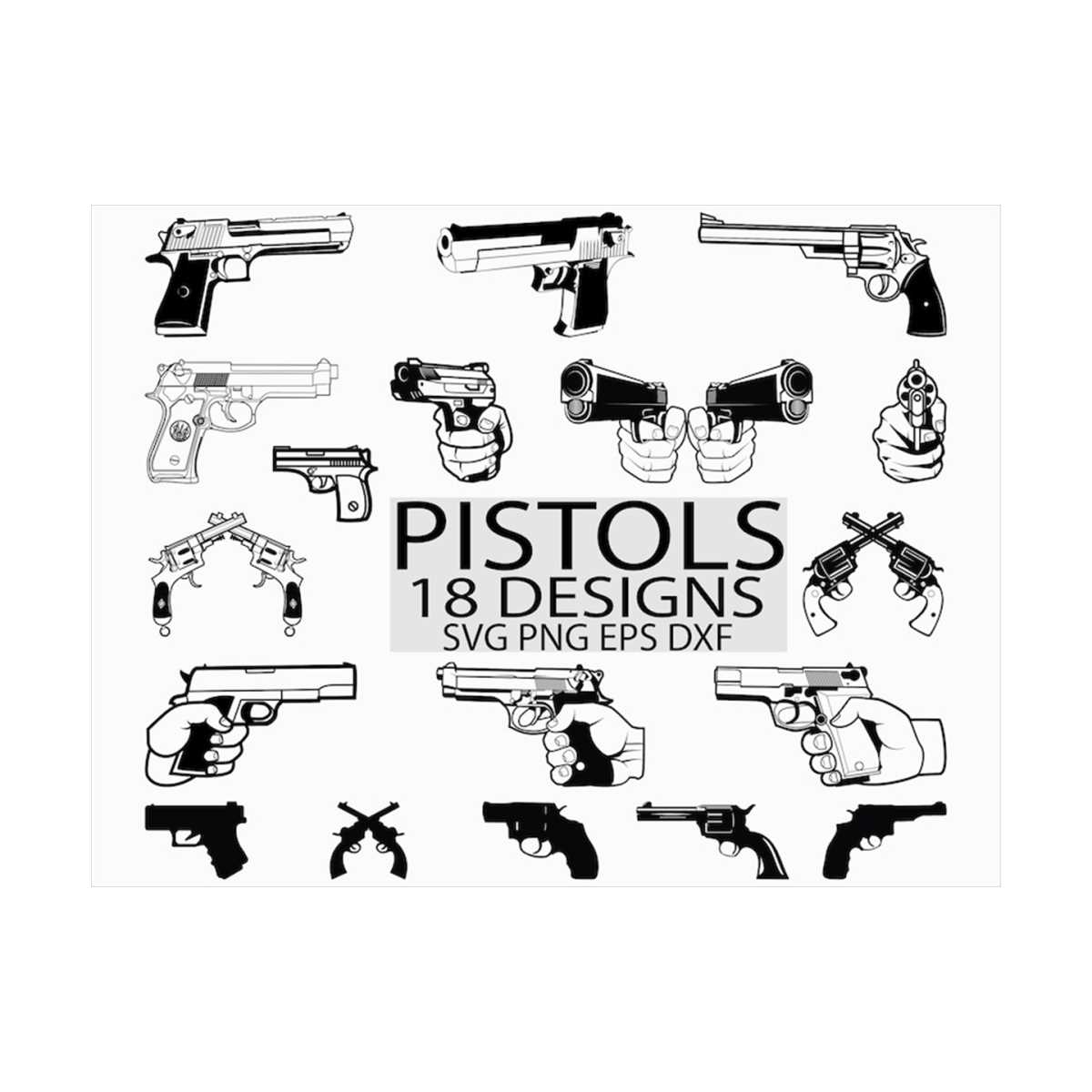 Pistol svg/ weapon svg/ gun svg/ revolver svg/ double gun sv | Inspire ...
