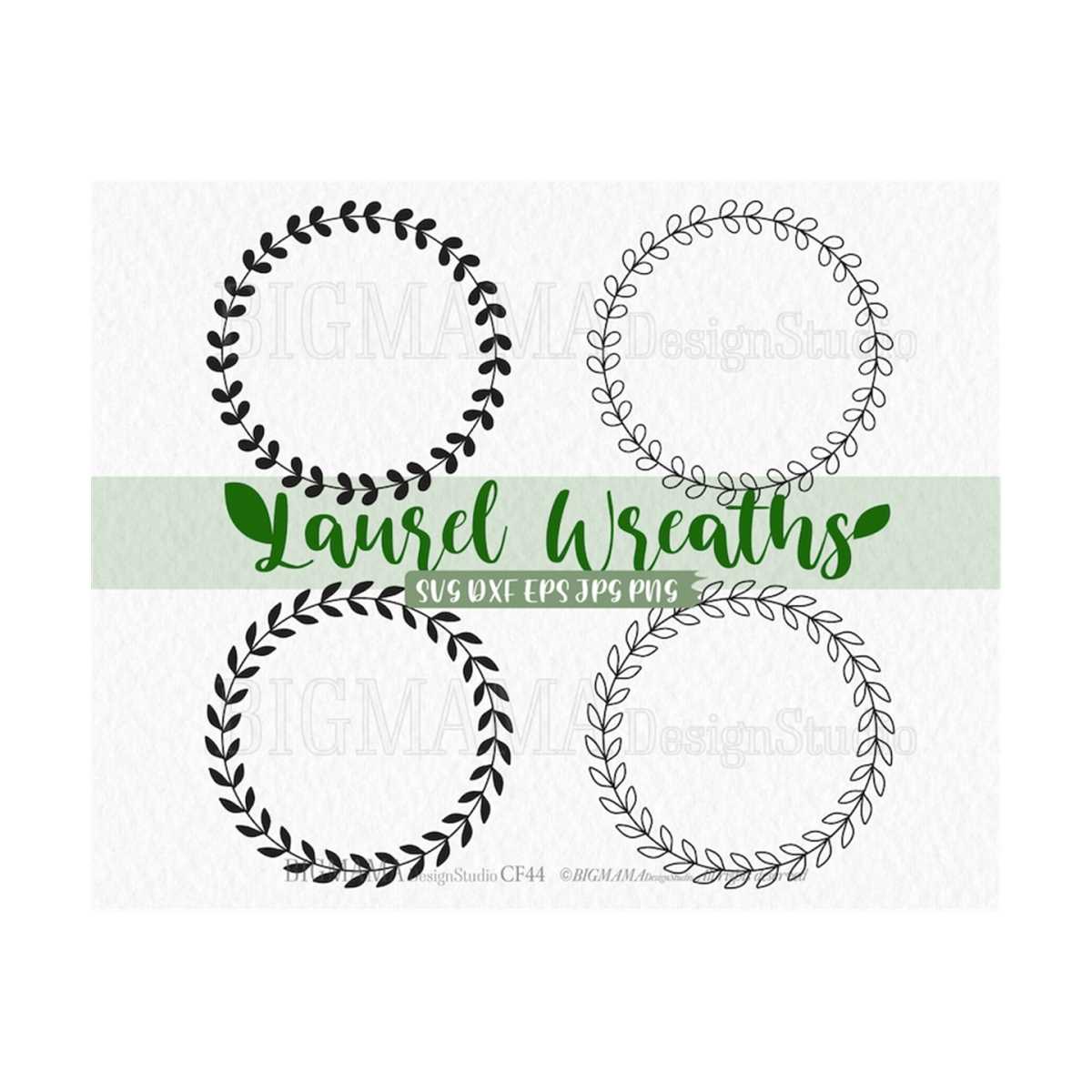 Laurel Wreath SVG,DXF, Floral Wreath,Circle,Frame svg,Vector | Inspire ...
