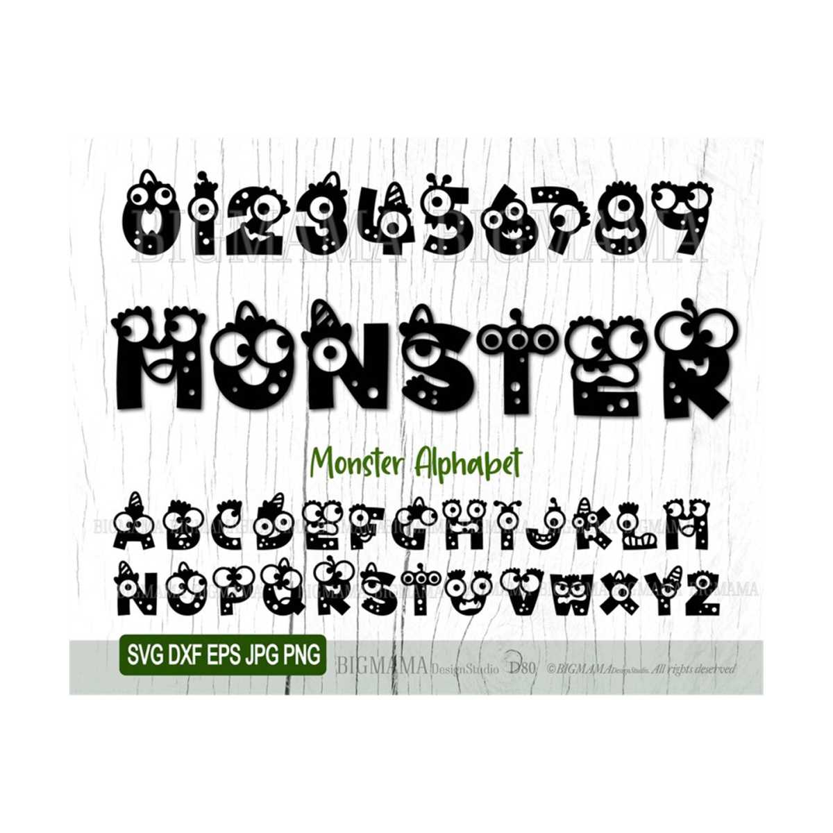 Monster Alphabet SVG,Numbers,Letters,Boy,Birthday Boy,Bundle | Inspire ...