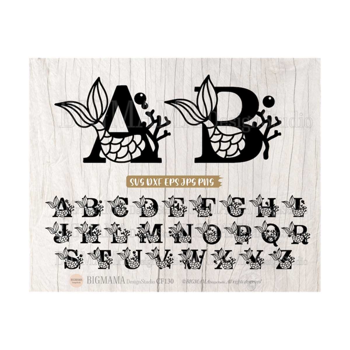 Mermaid Alphabet SVG,Mermaid Letters SVG,Alphabet Bundle,Fon | Inspire ...