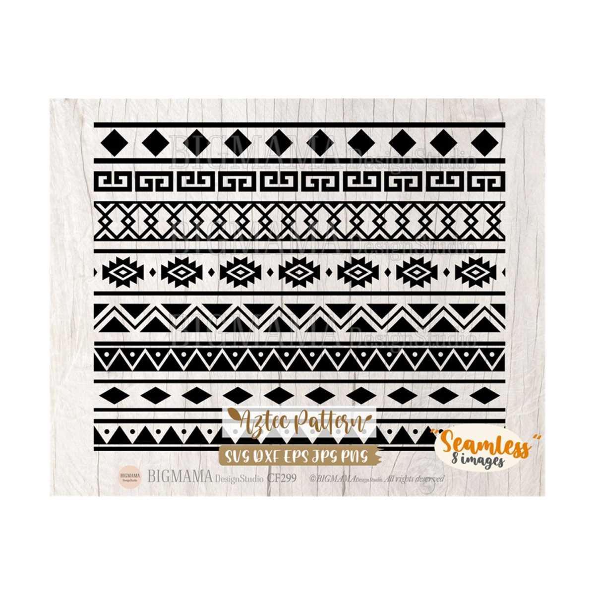Aztec Pattern Svg,Border Svg,Seamless,Tribal Svg Bundle,Amer | Inspire ...