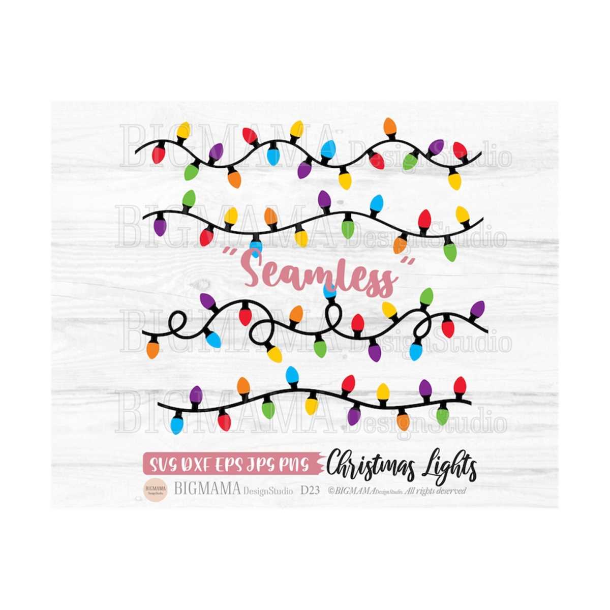 Christmas Lights SVG,String,Seamless,Party,Xmas,DXF,Cut File - Inspire ...