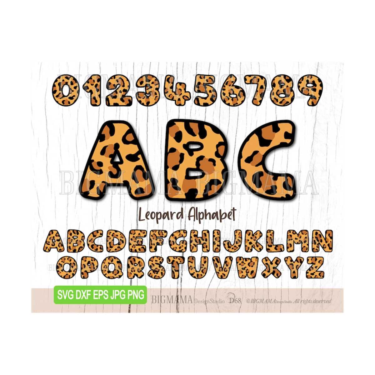 Leopard Alphabet SVG,Safari,Numbers,Letters,Bundle,Animal Pr | Inspire ...