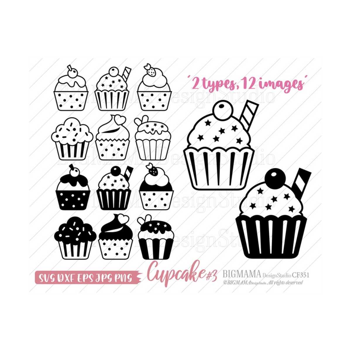 Cupcake SVG,Muffin,Outline,DXF,Muffin Cut File,PNG,Bakery,Bi | Inspire ...