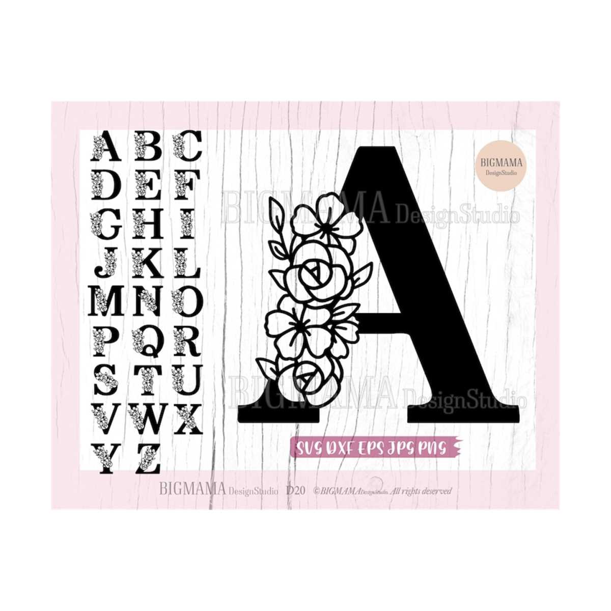 Floral Alphabet SVG,Flower Alphabet,A-Z,Monogram,Floral,Wedd | Inspire ...