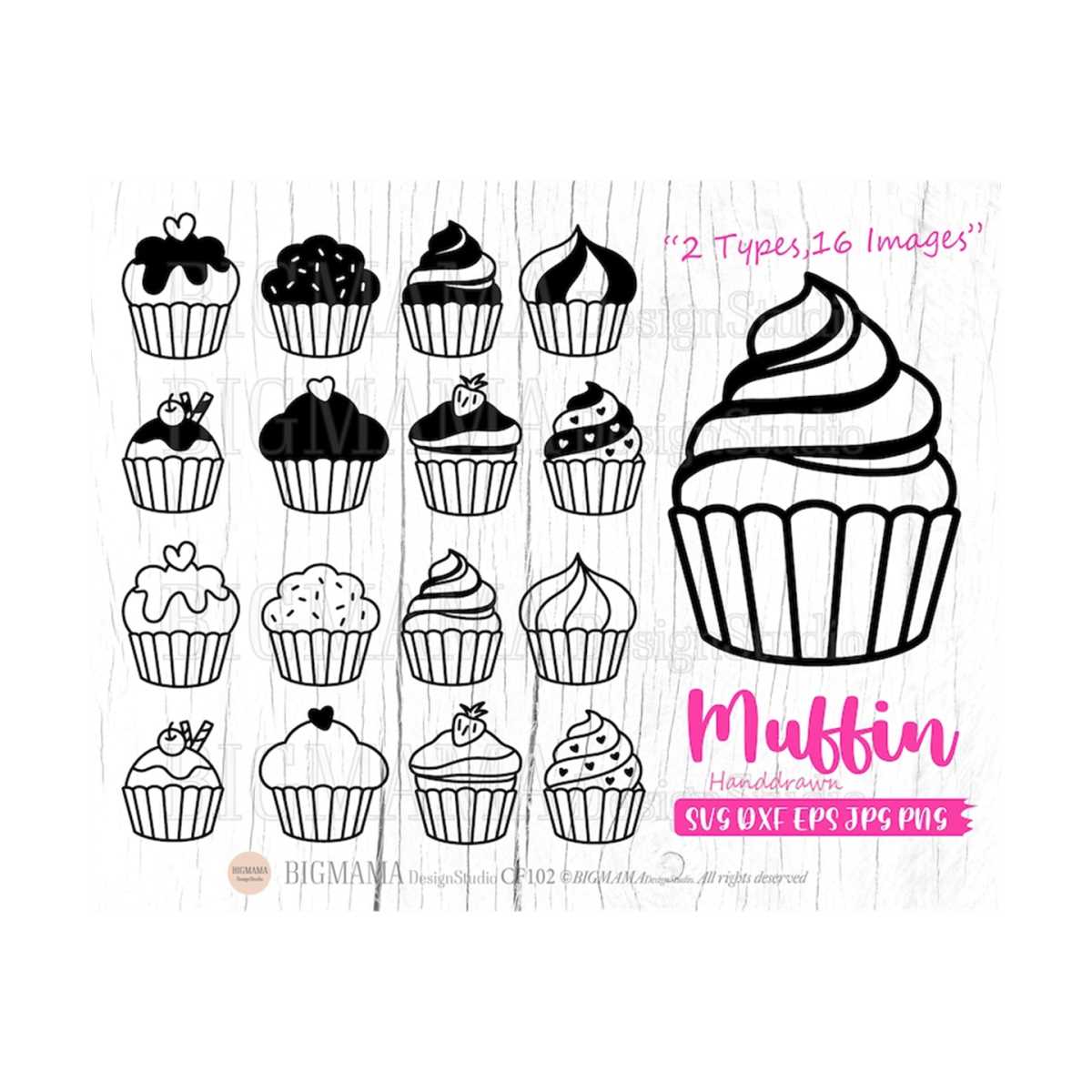 Muffin SVG,Cup Cake,DXF,Muffin Cut File,Bakery,Birthday,Dess | Inspire ...