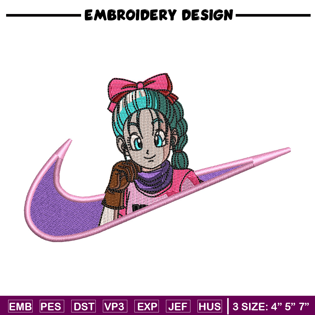Bulma nike embroidery design, Dragonball embroidery, Nike de | Inspire ...
