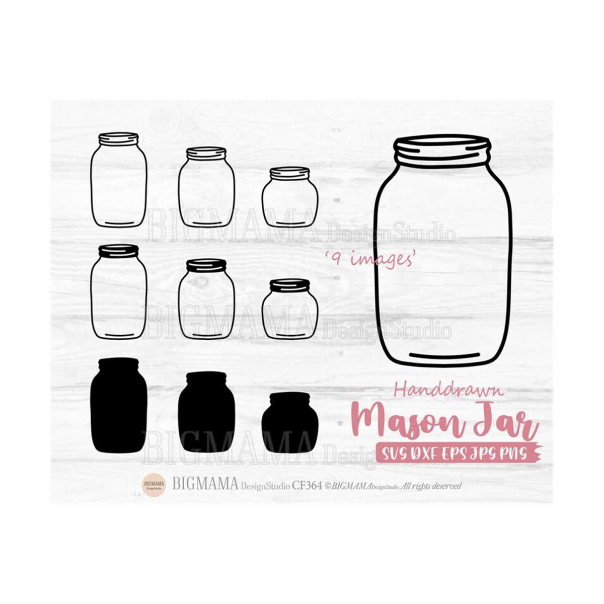 Mason Jars Bundle SVG,Mason Bottle,Glass Jars,Monogram Frame | Inspire ...
