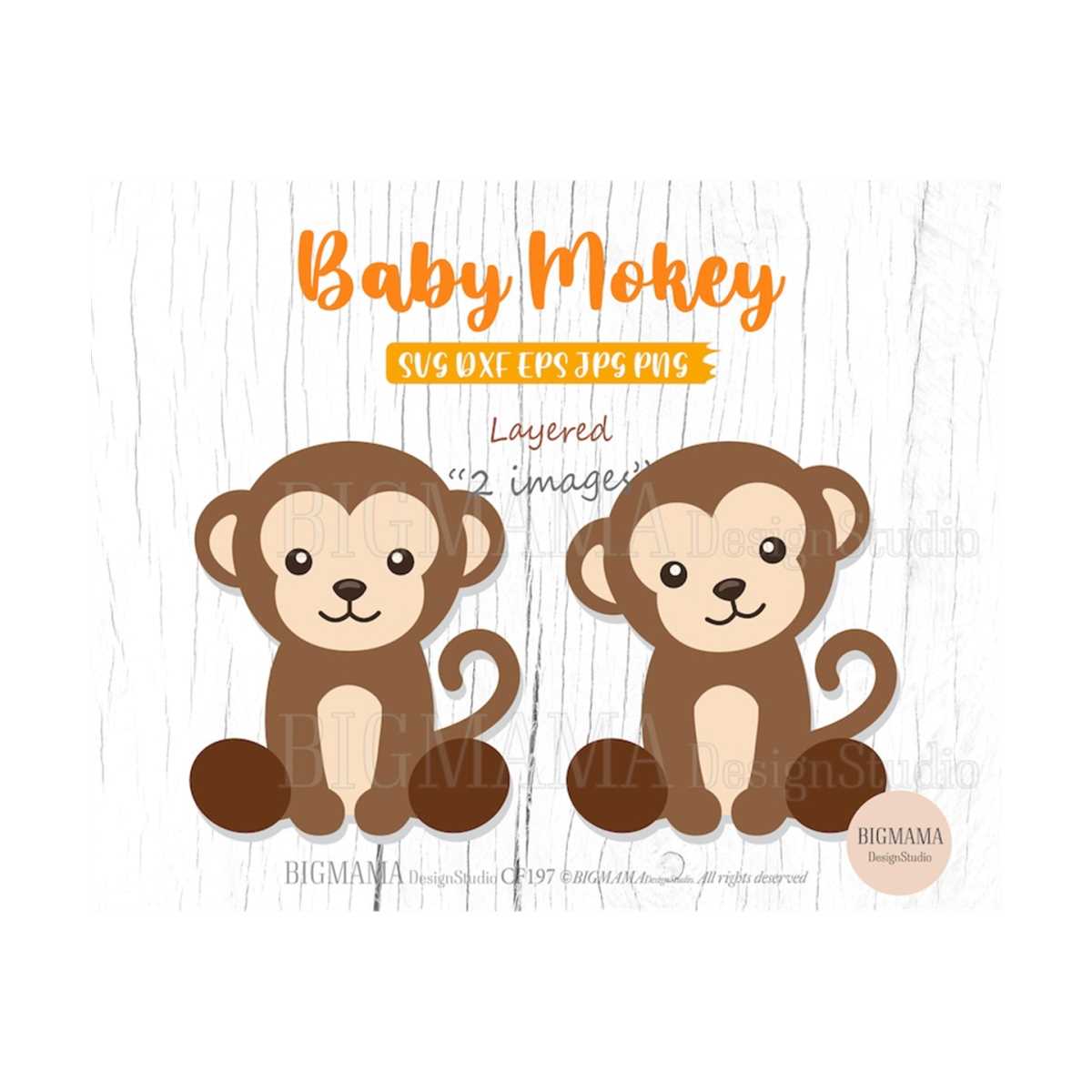 Baby Monkey SVG,Monkey Svg For Cricut,Cut File,Layered,DXF,S | Inspire ...