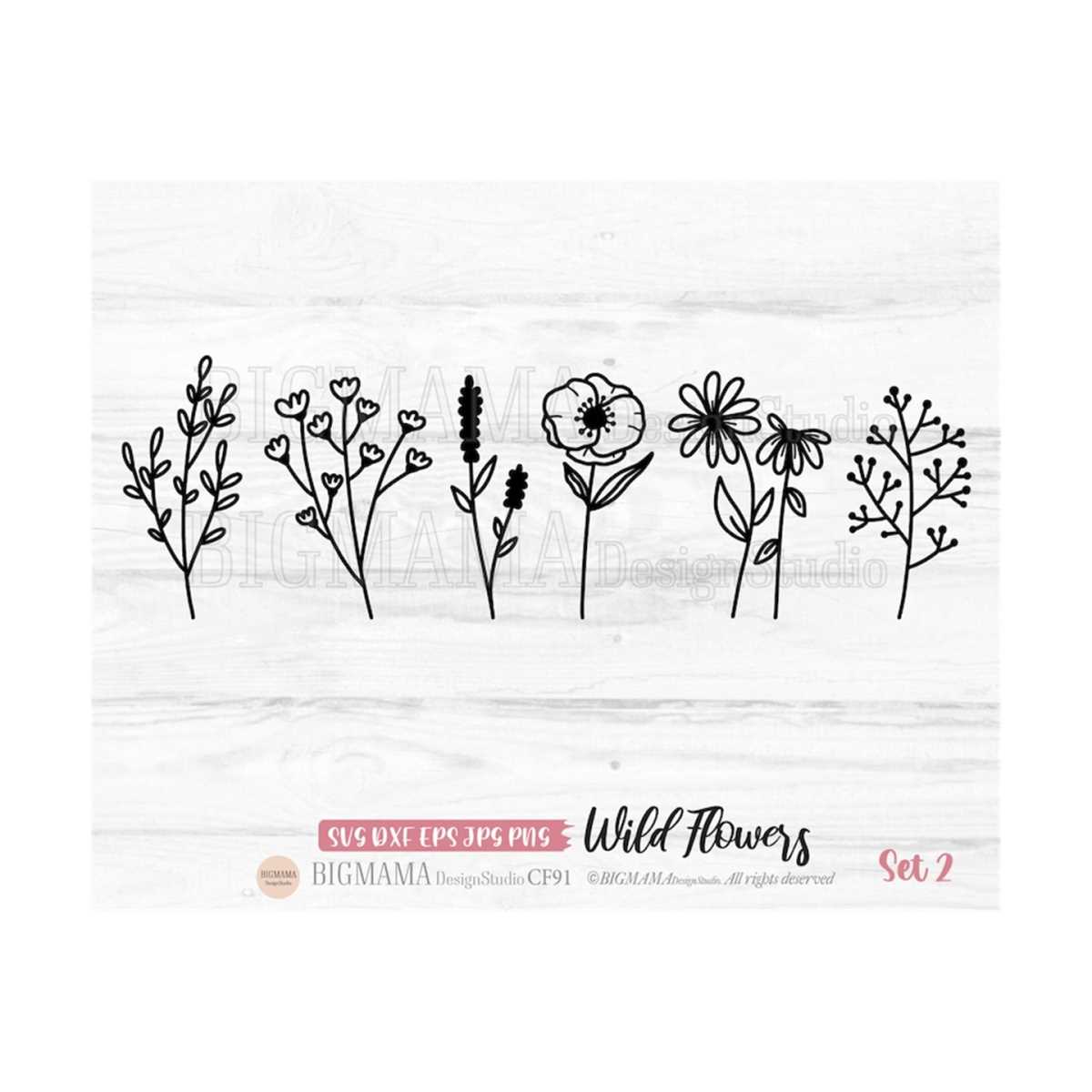 Wildflower SVG,Wildflower svg bundle,Leaves,DXF,T-shirt,Flor - Inspire ...