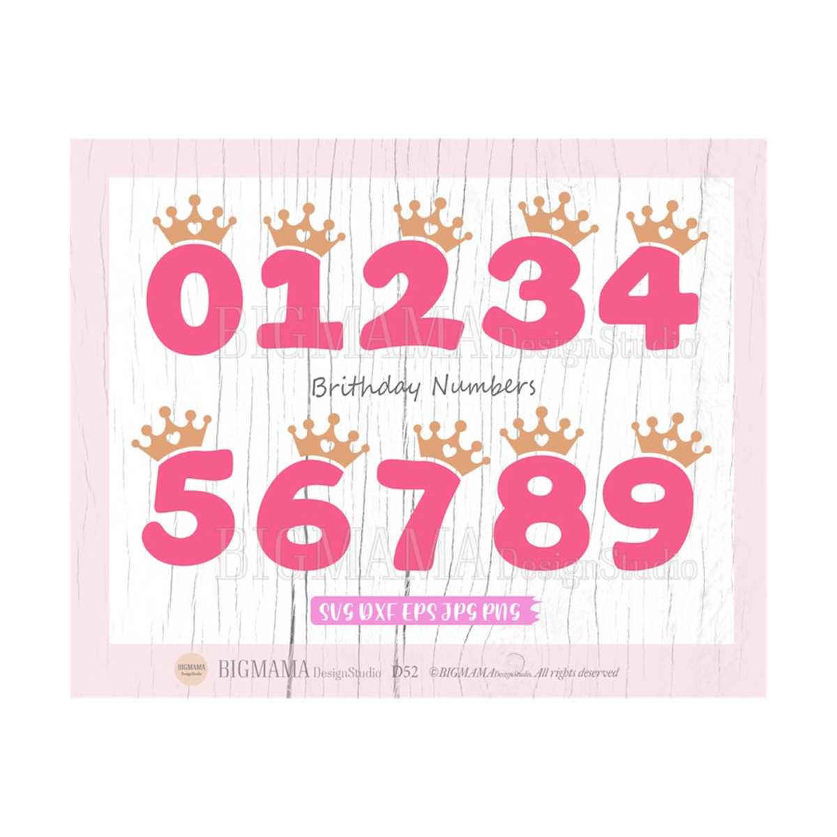 Numbers With Crown SVG,Princess,Birthday,DXF,Year Old,Kids,G | Inspire ...