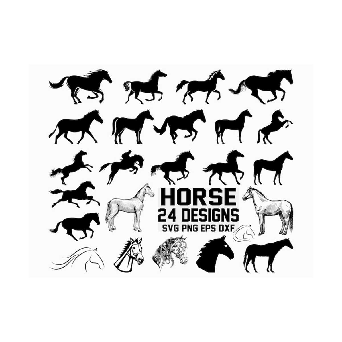 Horses SVG / Horse Clipart / Cricut / Cut Files / Printable | Inspire ...