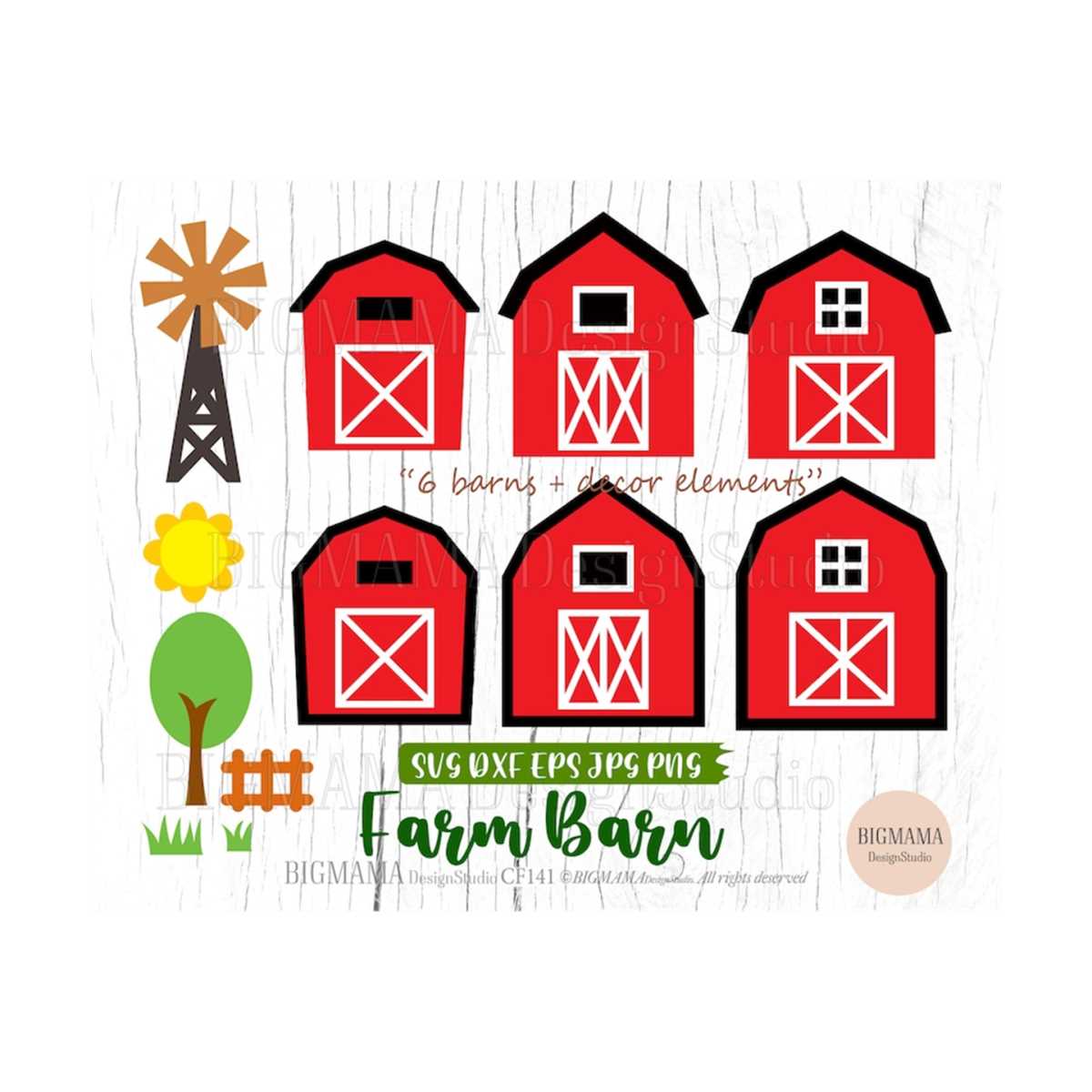 Farm Barn SVG,DXF,Barns,Windmill,Barn Svg Cricut,Cut File,Vi | Inspire ...