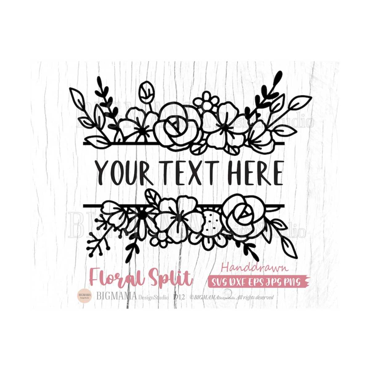 Floral Split SVG,Frame,Floral border,Wildflower,Split monogr - Inspire ...