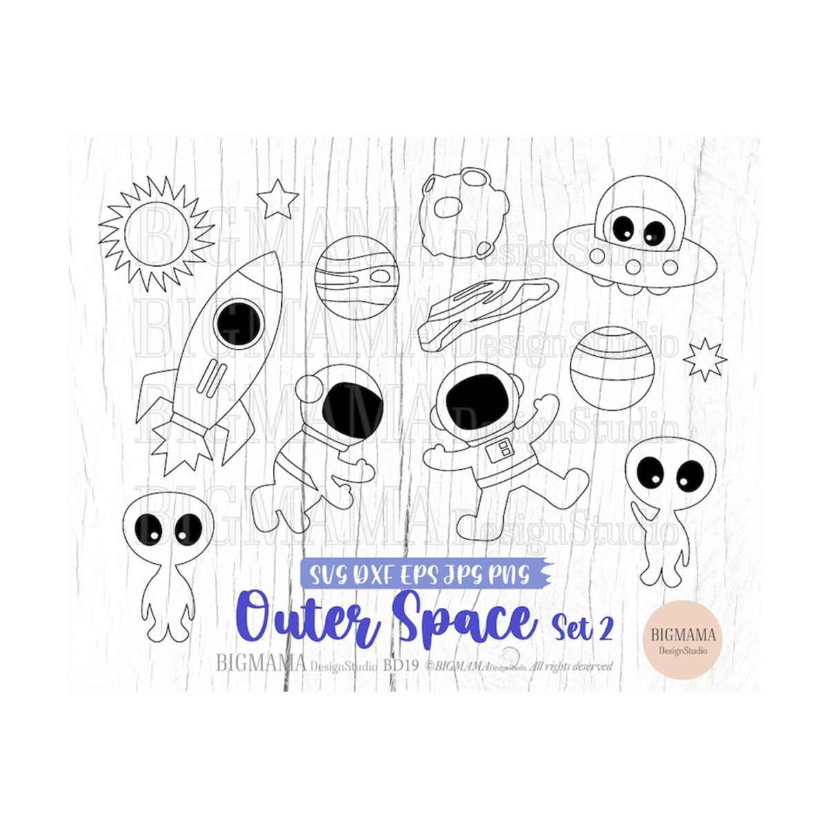 Outer Space SVG,Roket,Out Line,Spaceship,Astronaut,Solar Sys | Inspire ...