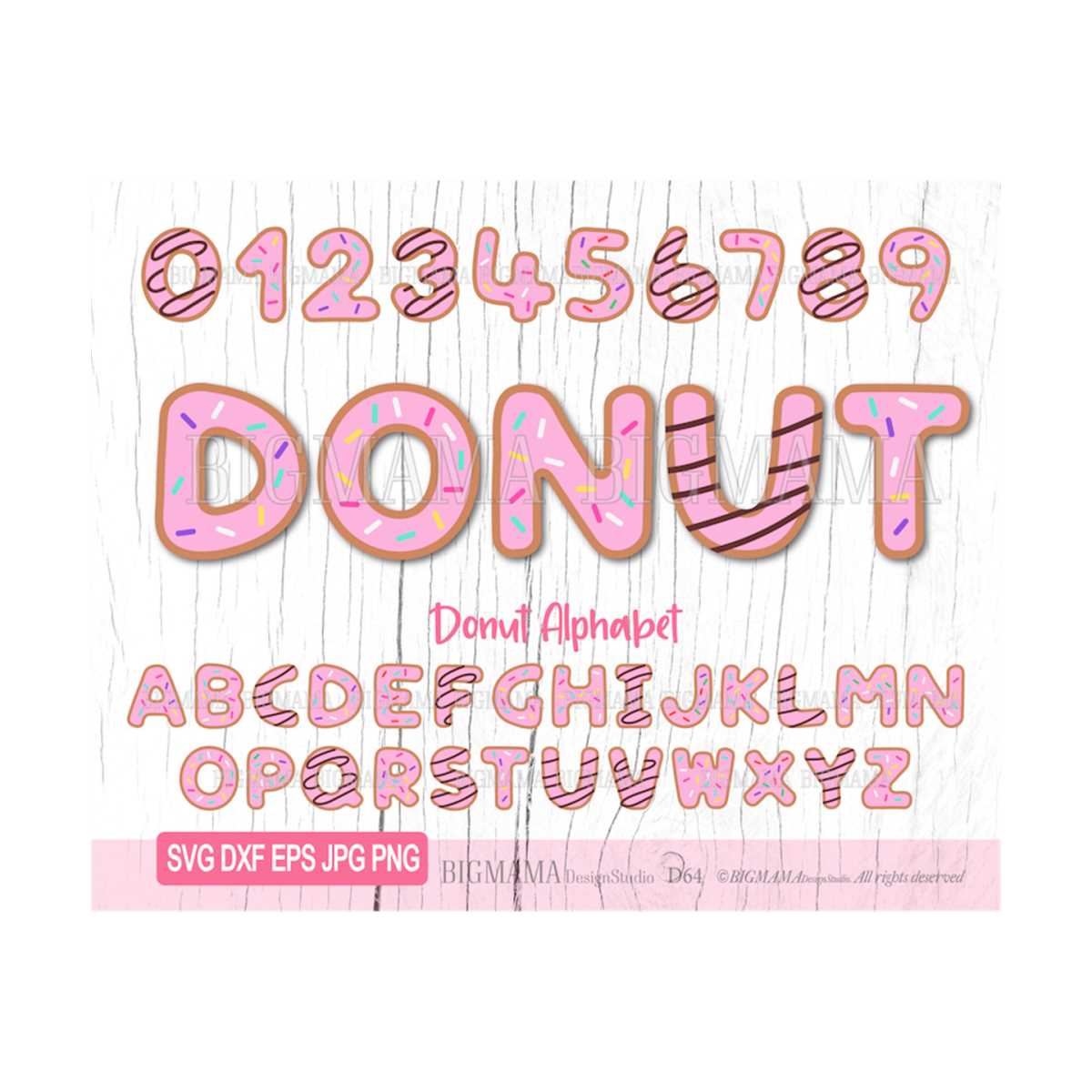 Donut Alphabet SVG,Numbers,Letters,Bundle,Sweets,Birthday,PN | Inspire ...
