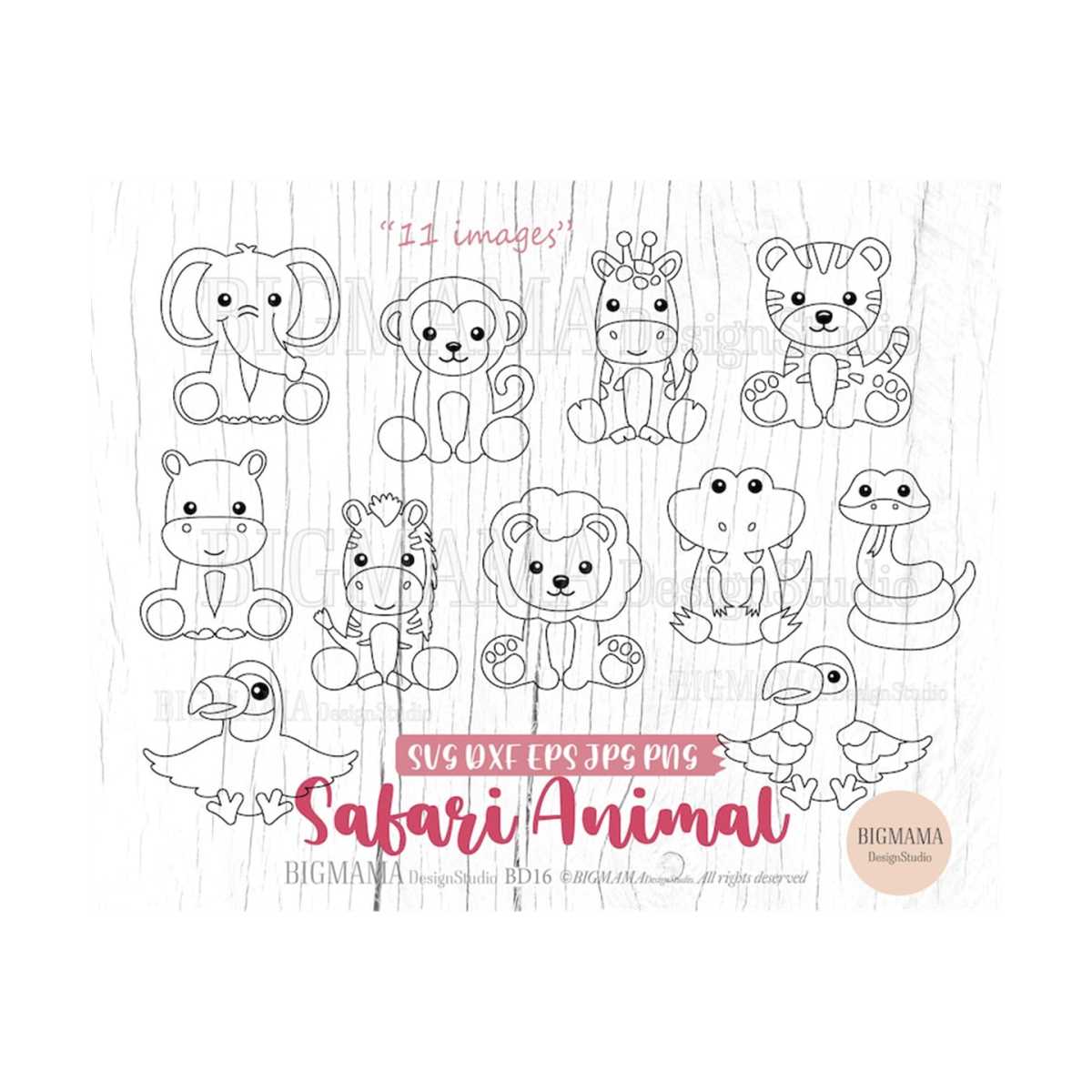 Safari Animal SVG,Jungle,Lion,Cut File,Bundle,Line Art,Stenc - Inspire ...