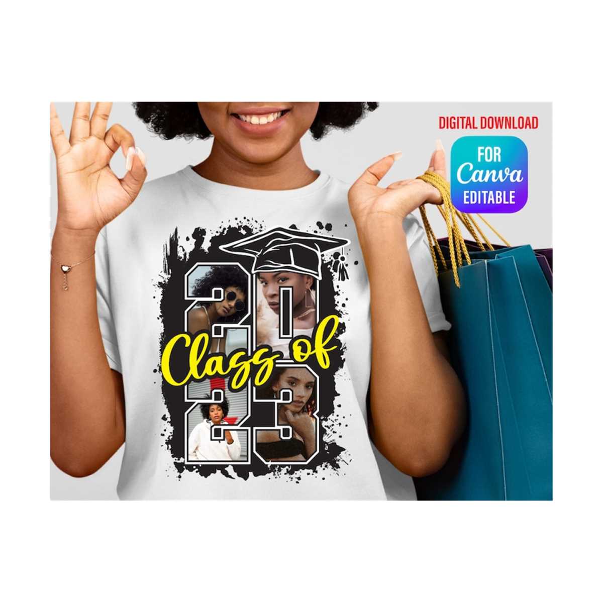 Class of 2023 Template pdf for Canva easy add pictures insid | Inspire ...