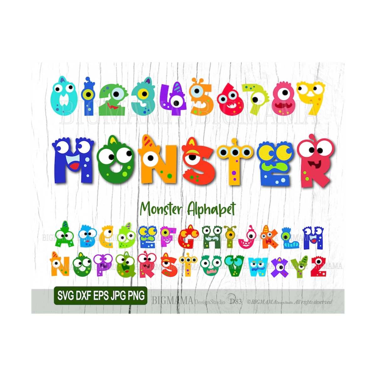Monster Alphabet SVG,Numbers,Letters,Birthday Boy,Bundle,Nam - Inspire ...