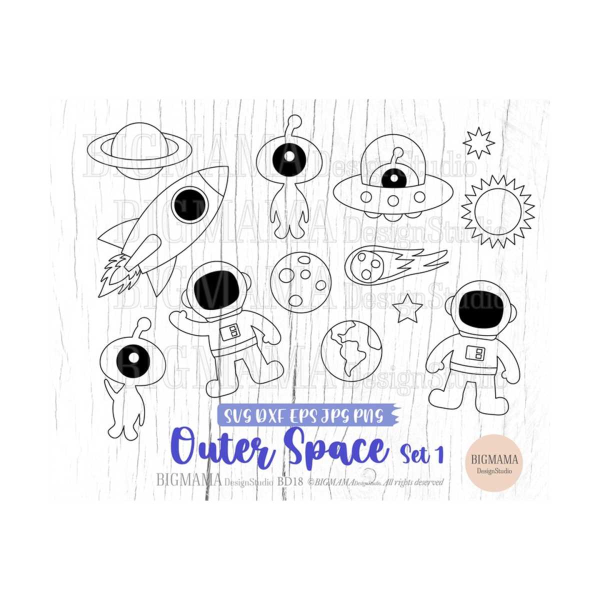 Outer Space SVG,Roket,Out Line,Spaceship,Astronaut,Solar Sys | Inspire ...