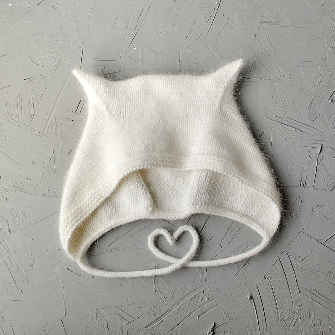Cat ear hat Hat with ears Devil hat Handmade knitted hat Cat | Inspire ...