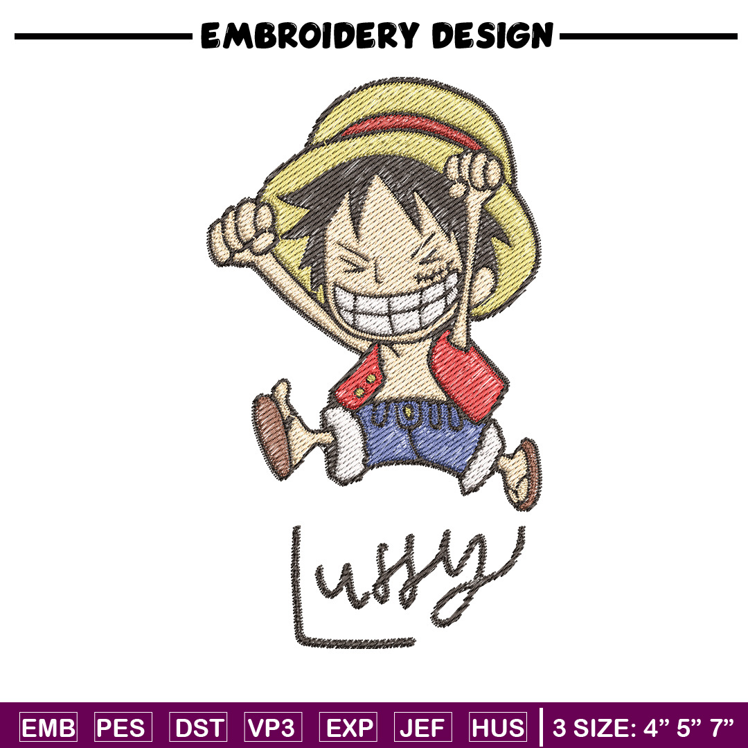 Luffy chibi embroidery design, One piece embroidery, Anime d | Inspire ...
