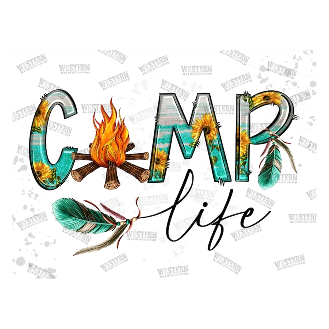 Camp Life Png Sublimation Design, Campfire Png, Turquoise An | Inspire ...