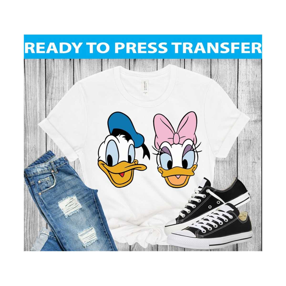 Donald and Daisy Duck Disney Trip DTF Transfer, DTF Ready T | Inspire ...
