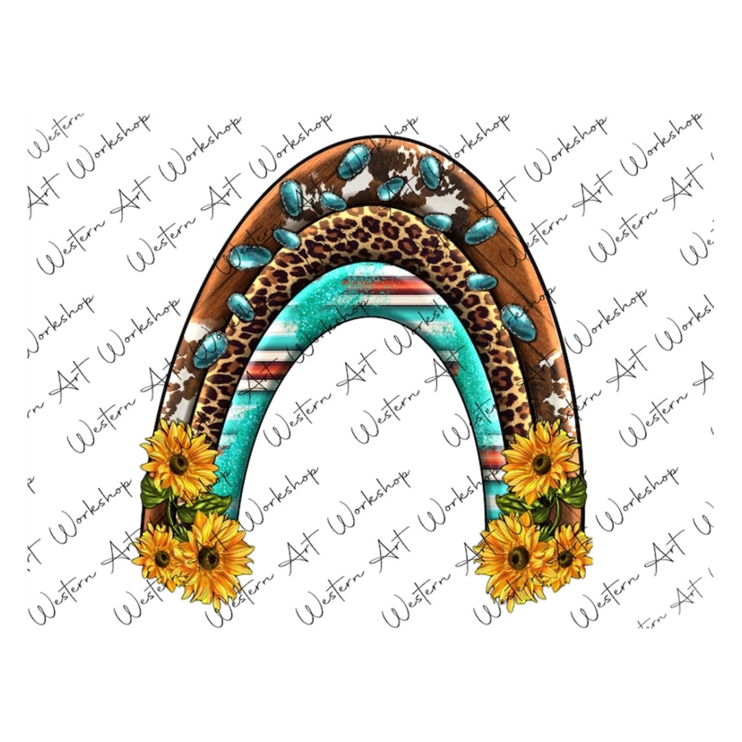 Western Sunflower Rainbow Png, Cowhide Rainbow,Western Sunfl | Inspire ...