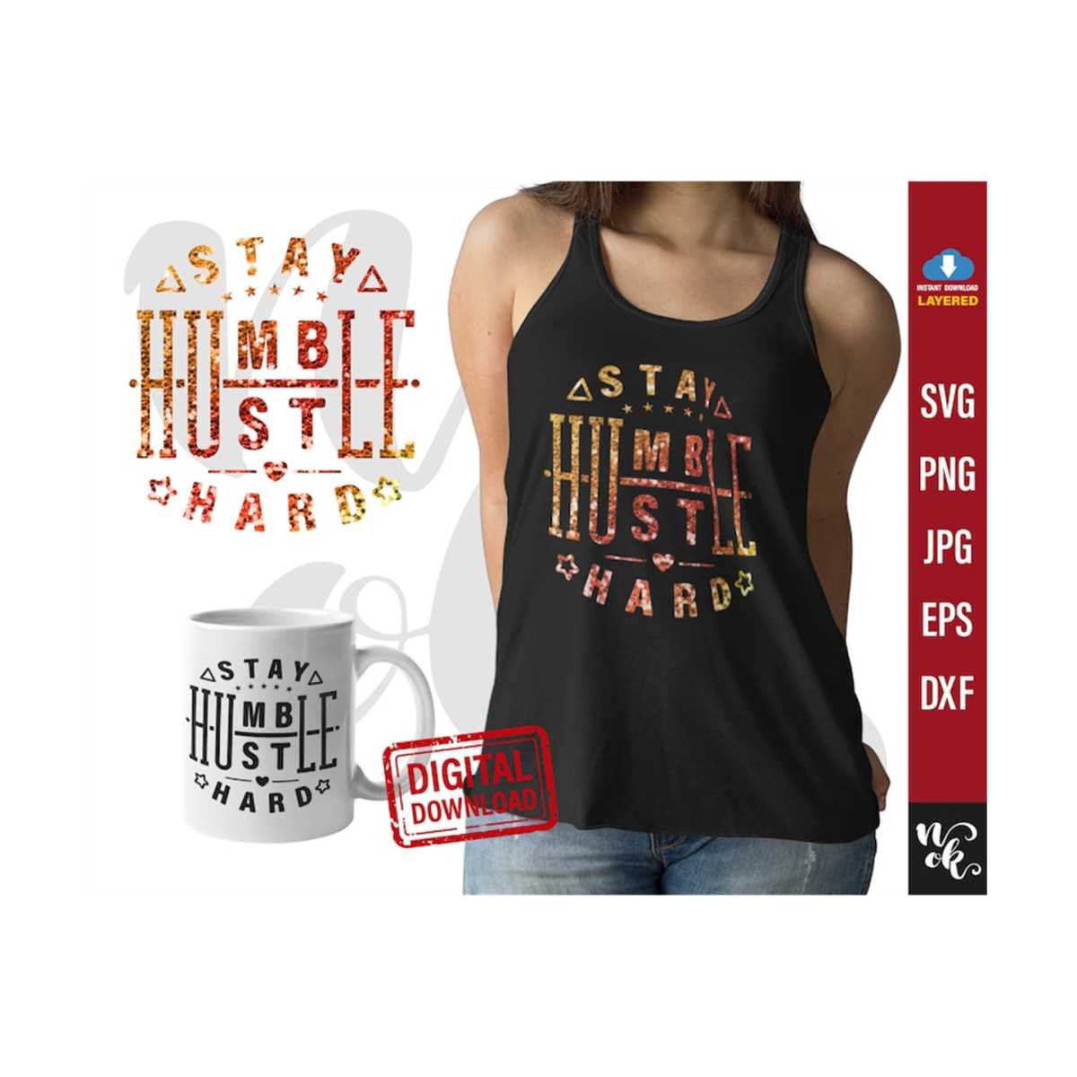 Stay humble hustle hard svg cut file girl boss t-shirt quote | Inspire ...