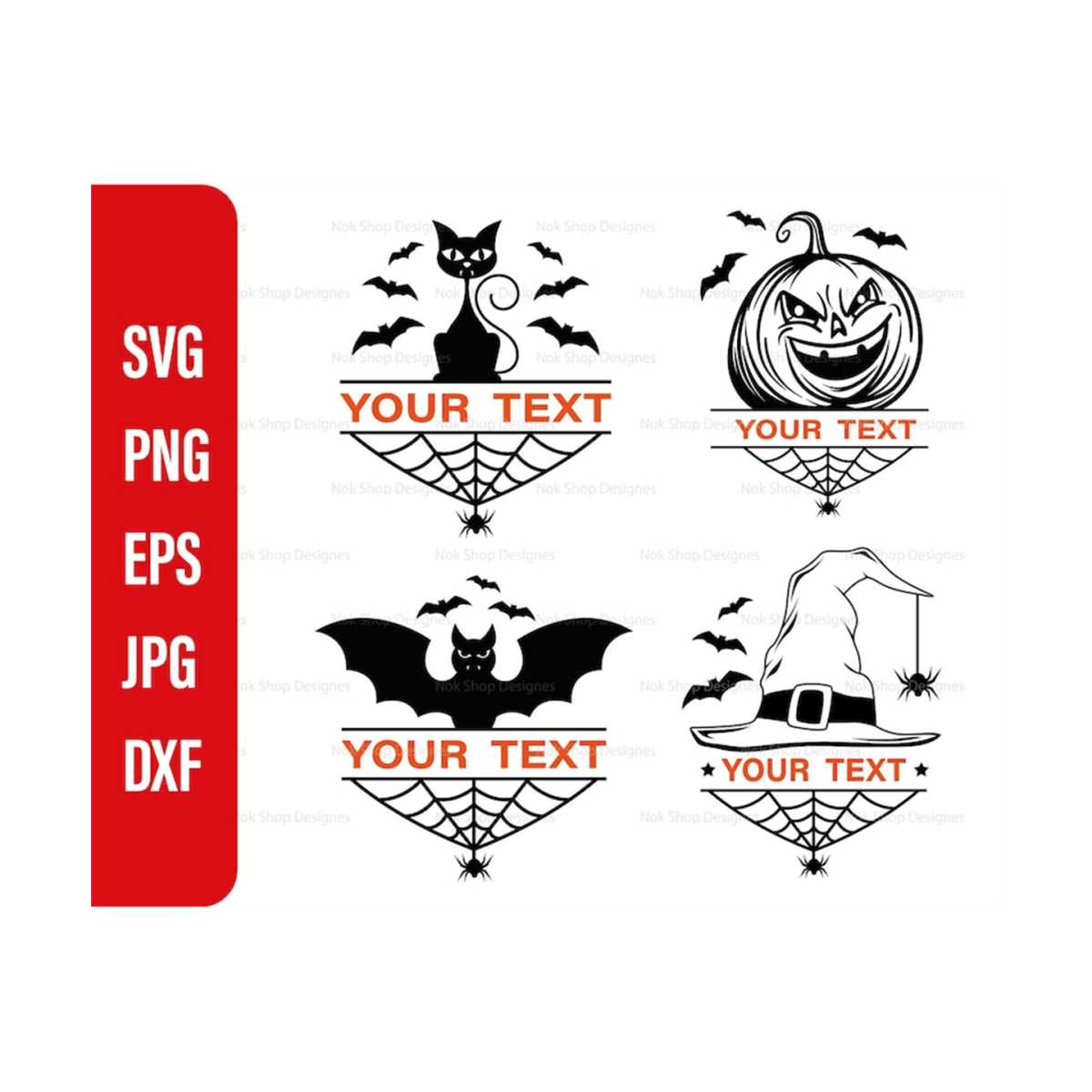 Halloween split monogram svg files for Cricut snd cut machin | Inspire Uplift