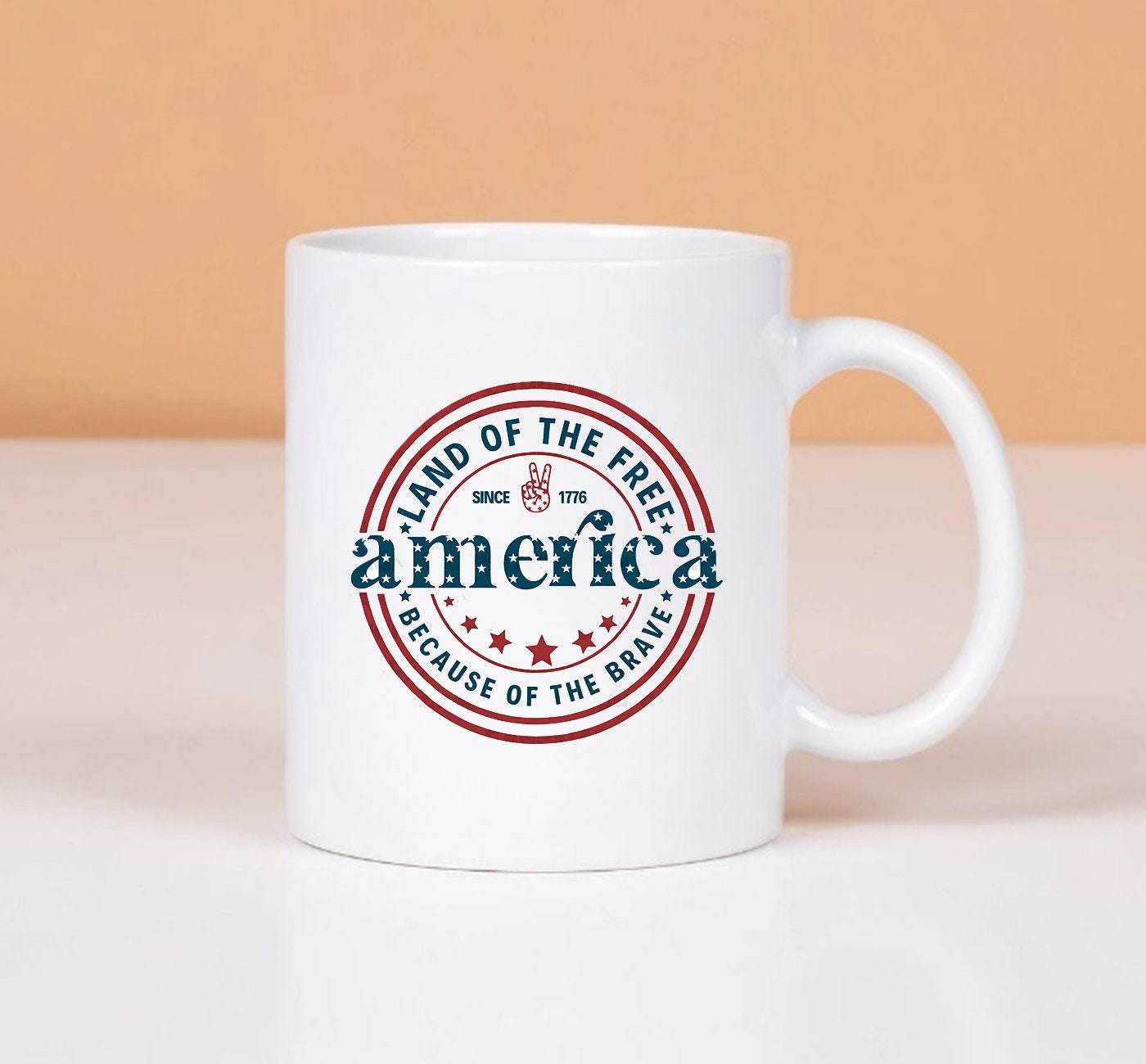America Land Of The Free Because Of The Brave Mug, Fourth of | Inspire ...