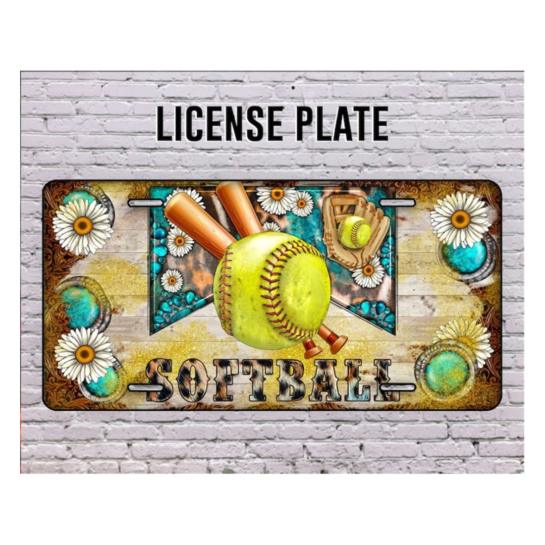 Softball License Plate, Softball License Plate Png, Daisy Pn | Inspire ...