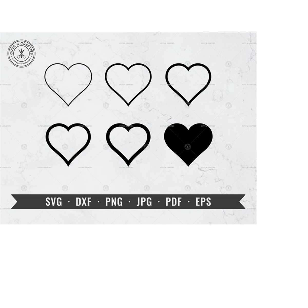 Heart SVG, Heart Shape Outline, Heart Frame dxf, Heart Strok - Inspire ...