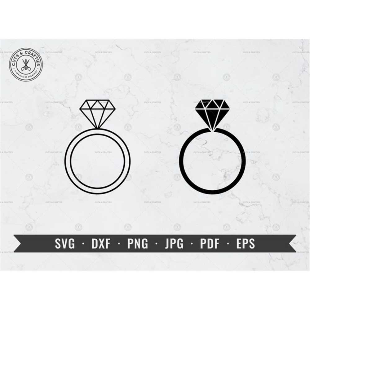 Wedding Ring svg, Diamond Ring Outline, Engagement Ring, svg - Inspire ...