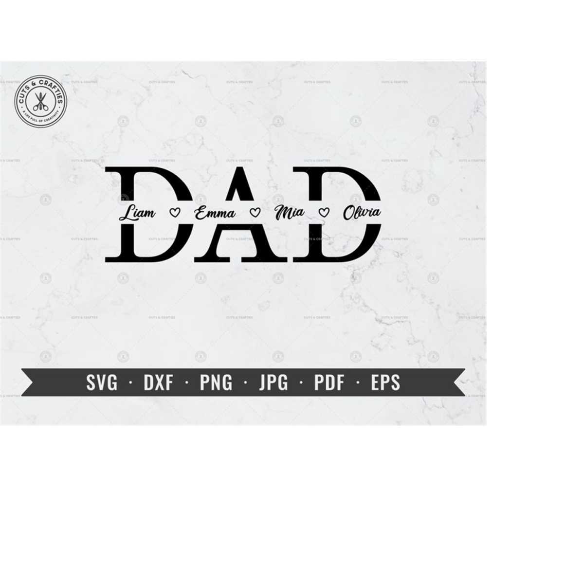 Dad svg, Dad Split Monogram svg, Dad with kids name svg, Fat - Inspire ...