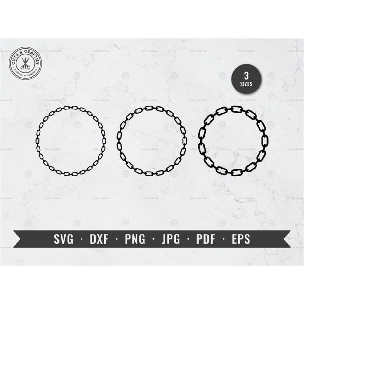 Chain Circle Frame Border Bundle SVG, Round Chain Wreath, Ch - Inspire ...