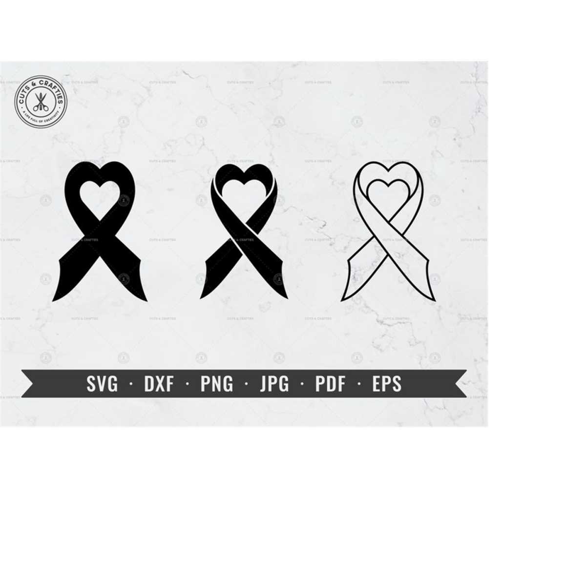 Cancer Heart Ribbon svg, Awareness Heart Ribbon svg, Sorrow - Inspire ...