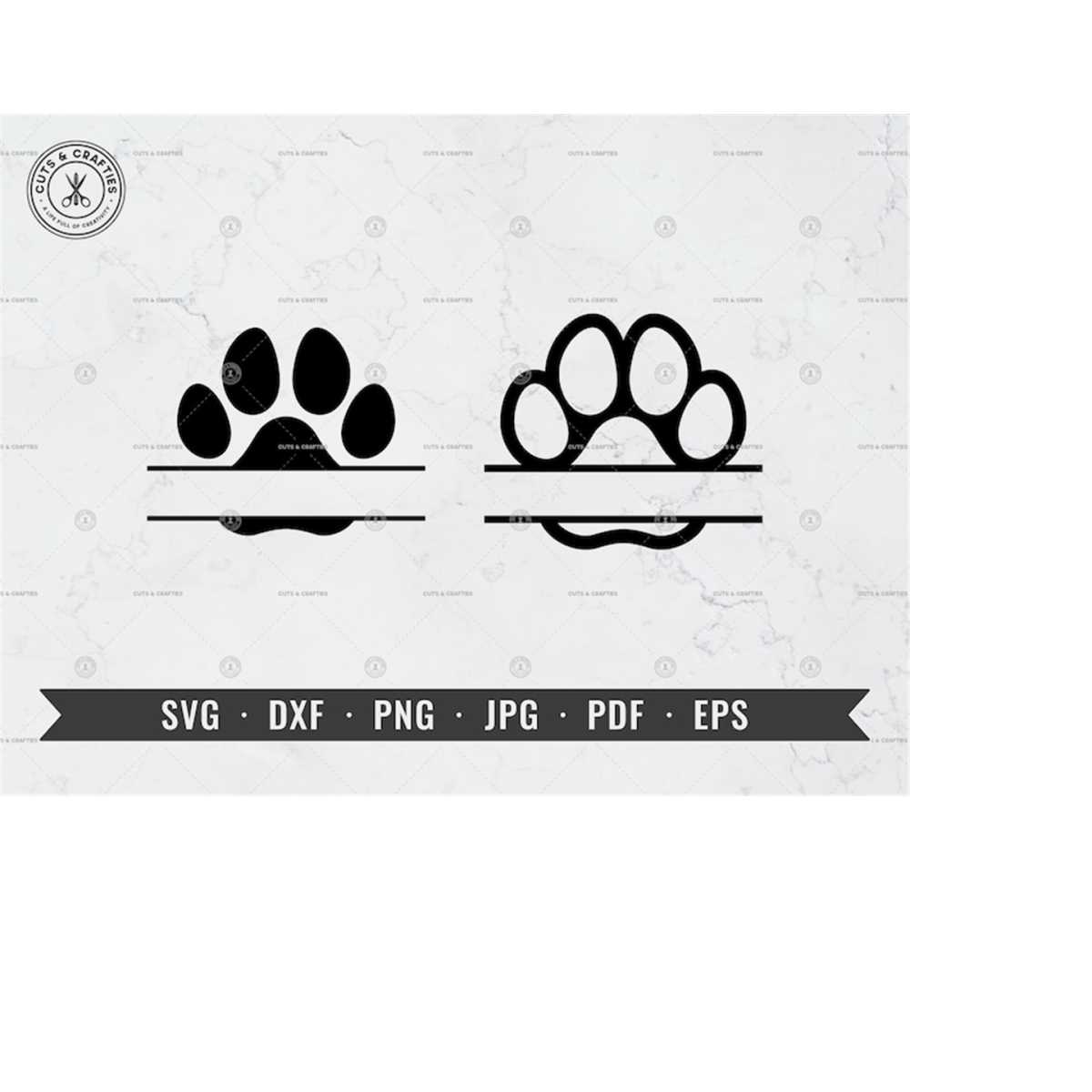 Paw Split Monogram, Dog Paw Name Frame svg, Dog Name, Paw Or - Inspire ...