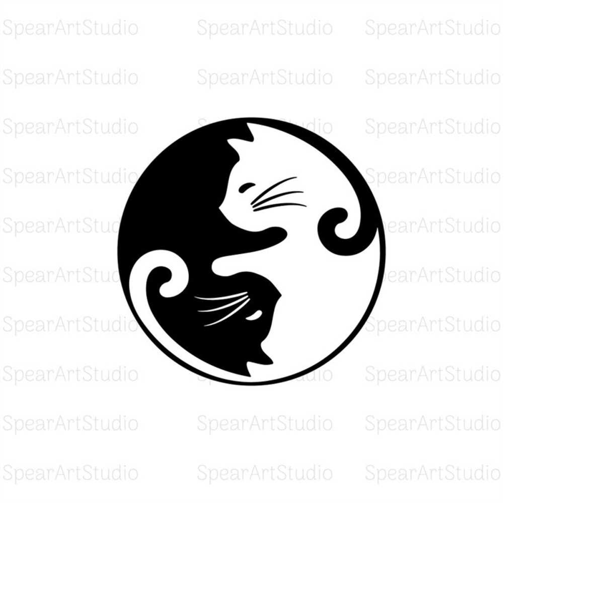 Yin Yang Cats SVG, Ying Yang Svg, Cat Svg, Animals Love, Cut - Inspire ...
