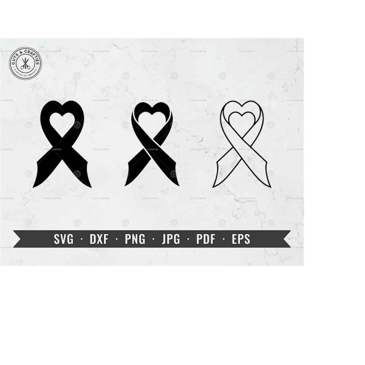 Cancer Heart Ribbon svg, Awareness Heart Ribbon svg, Sorrow - Inspire ...