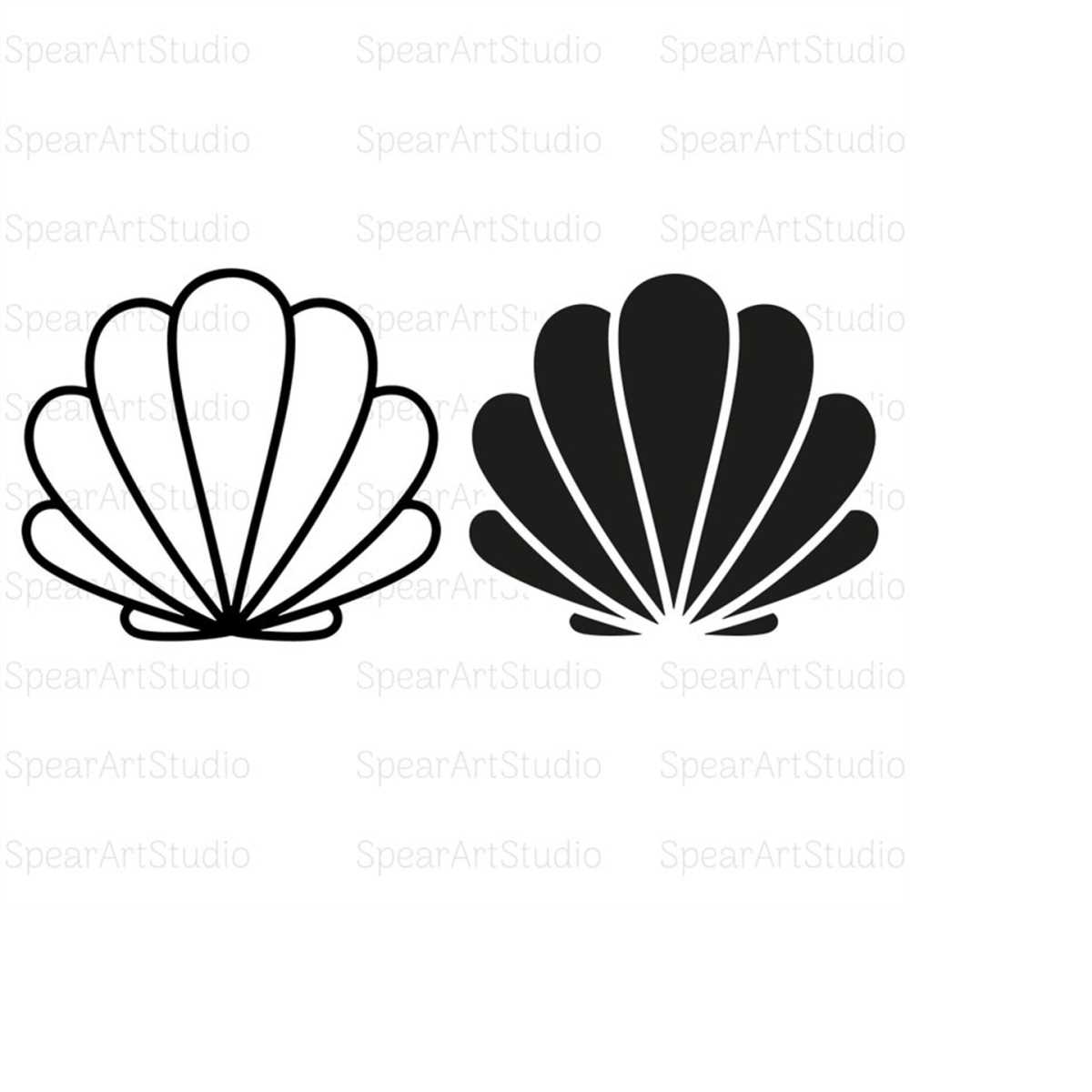 Sea shells svg, Seashell svg, Clam svg, Instant Download, Di - Inspire ...