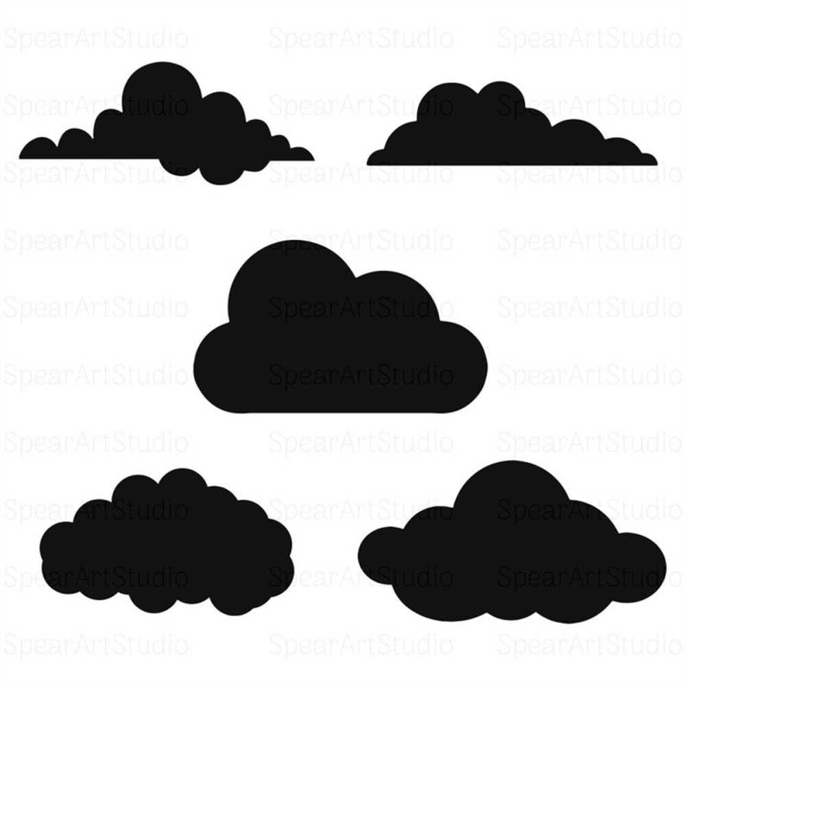 Cloud Svg, Clouds Bundle, Cloud Clipart, Cloud Cut File. Bla | Inspire ...