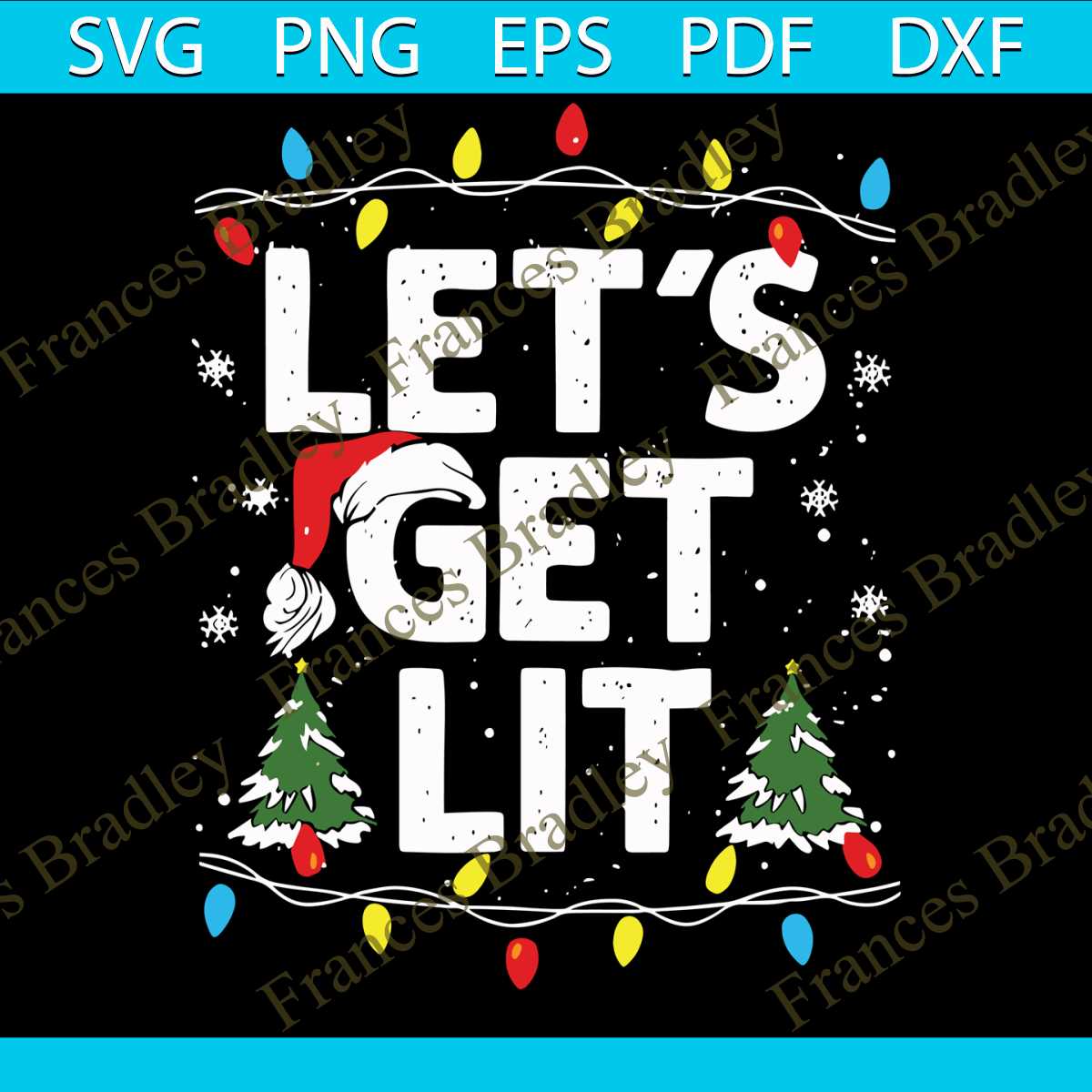 Vintage Lets Get Lit Christmas Party SVG File For Cricut | Inspire Uplift