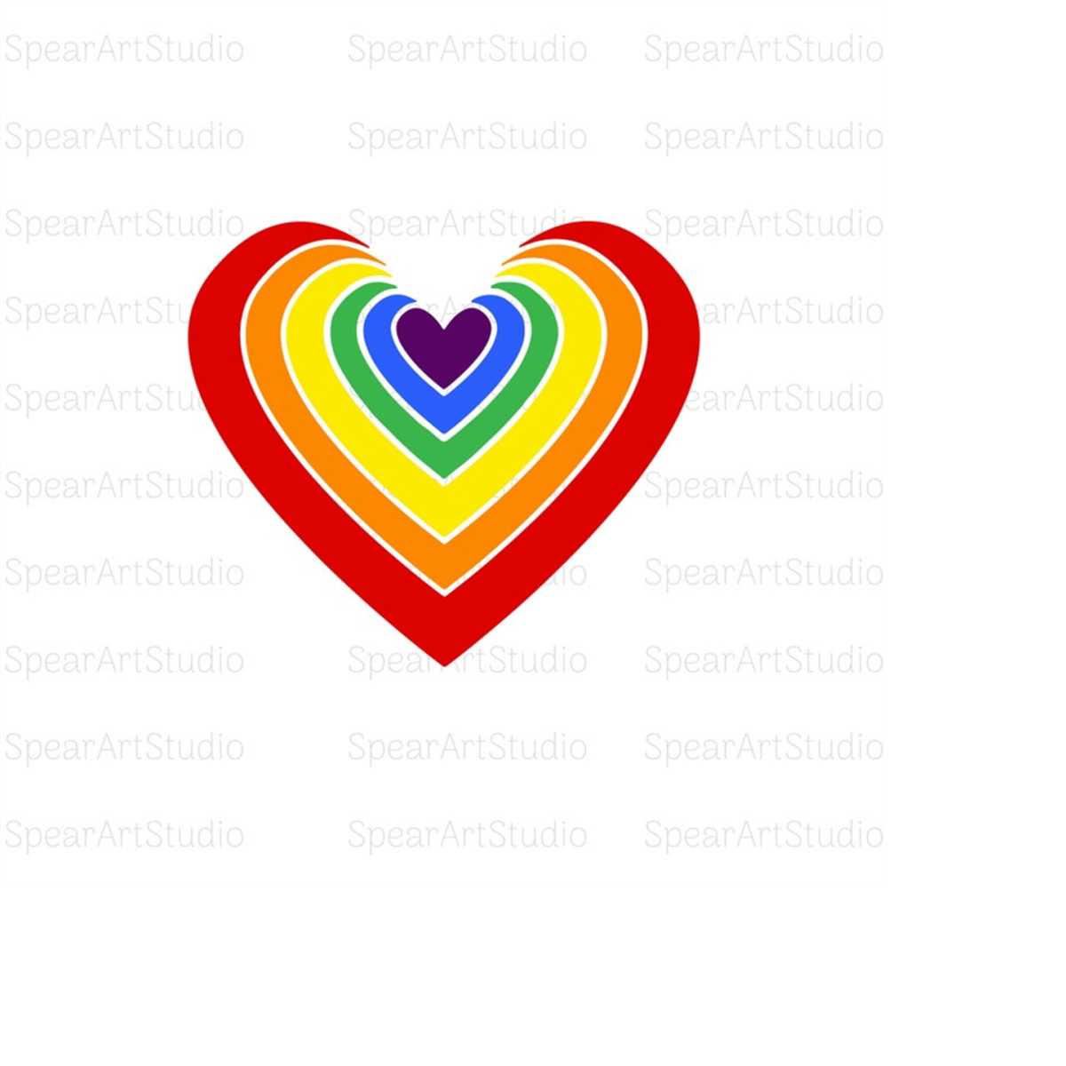 Pride Heart SVG, Rainbow Heart SVG, LGBT Svg, Rainbow Love, | Inspire Uplift